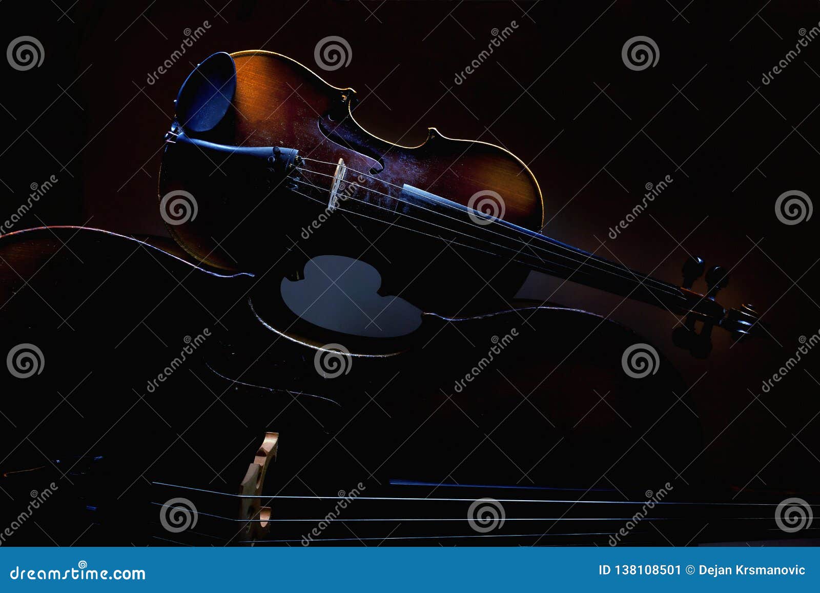 Old Violin and Cello stock image. Image of retro, shadows - 138108501