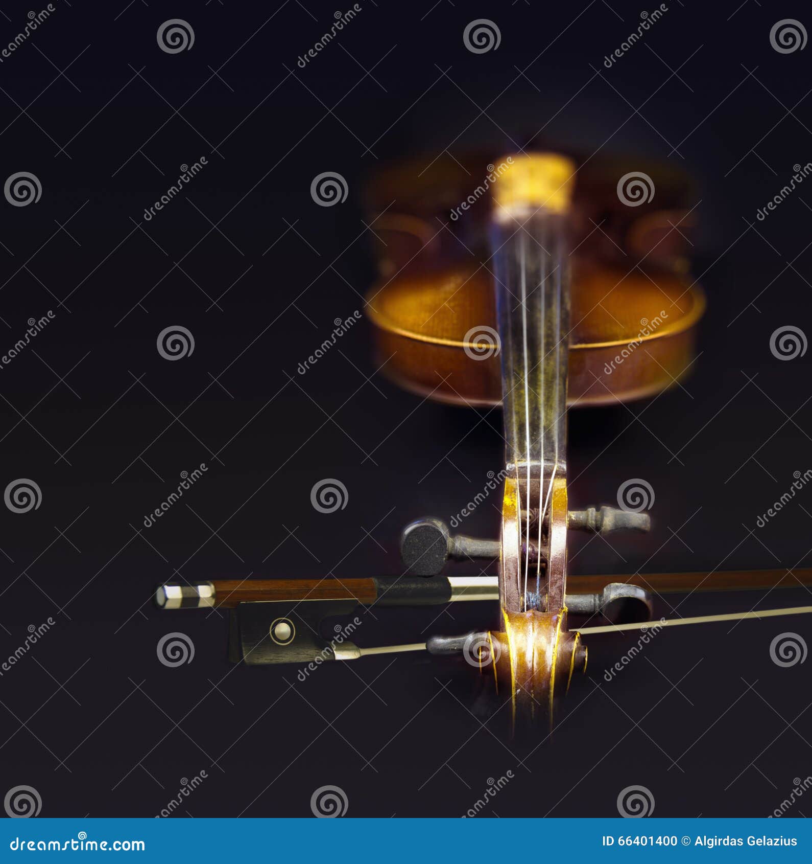 Old Violin with Fiddlestick Stock Photo - Image of black, classical ...