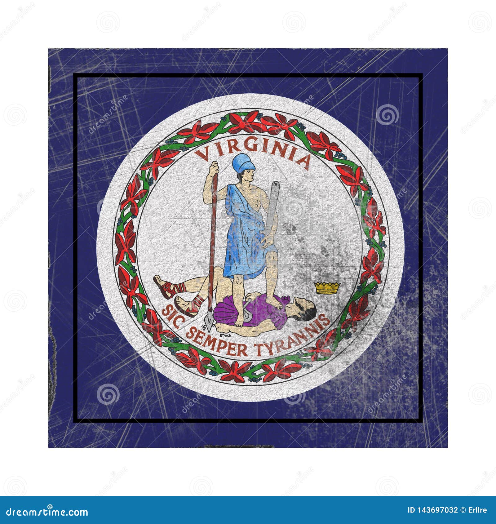 Old Virginia State flag stock illustration. Illustration of sign ...