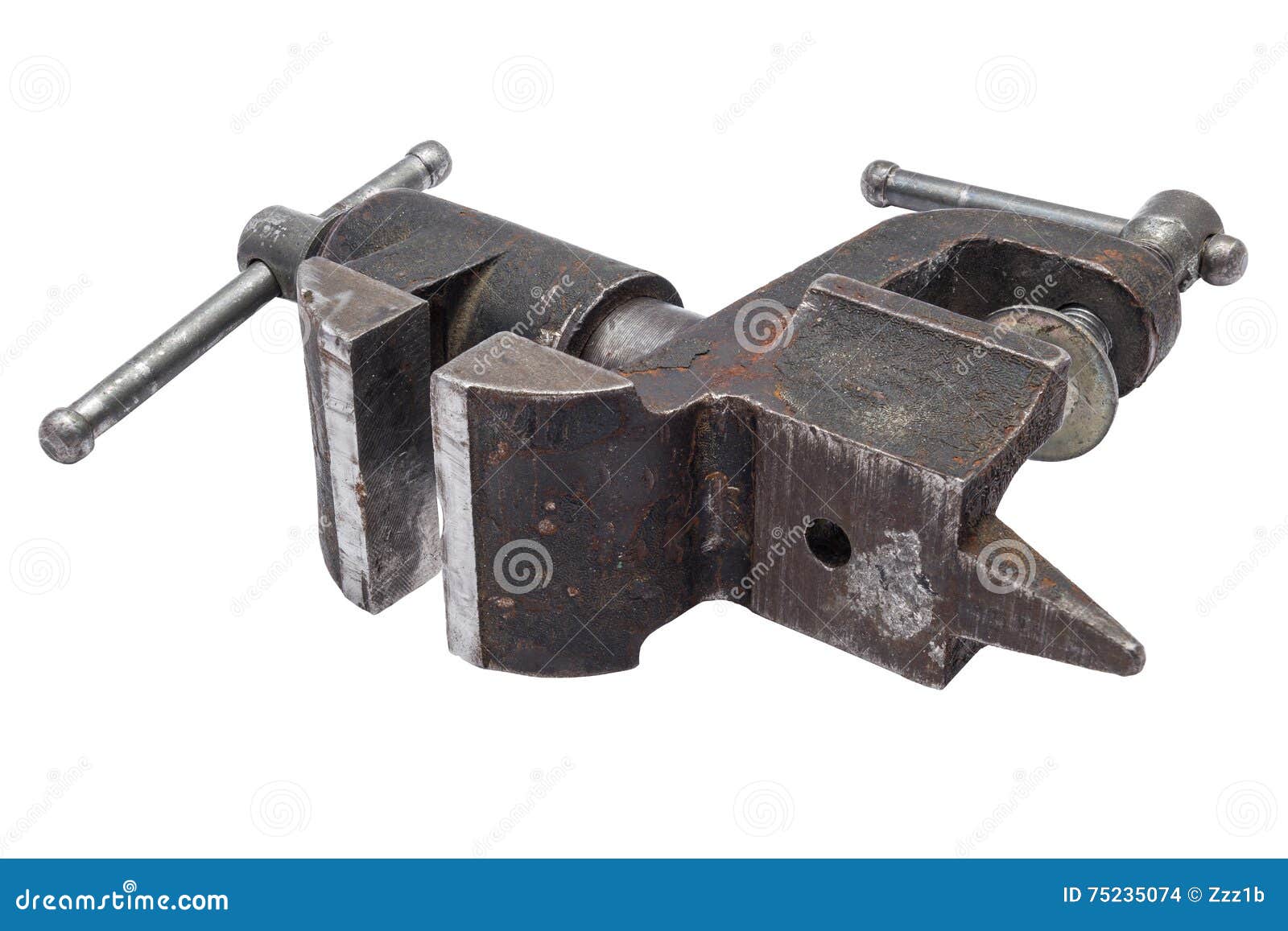 Old Vise Isolaed on White Background Stock Photo - Image of metal ...