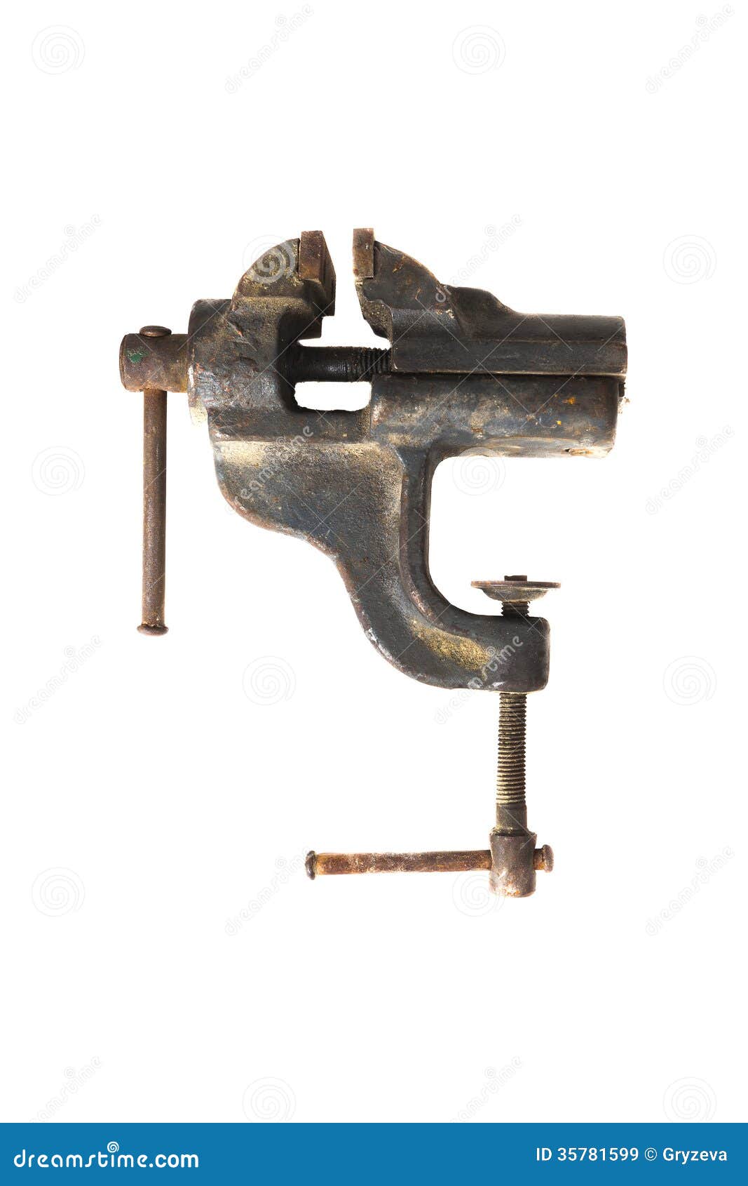 Old Vise Isolated on White Background Stock Image - Image of mechanical ...