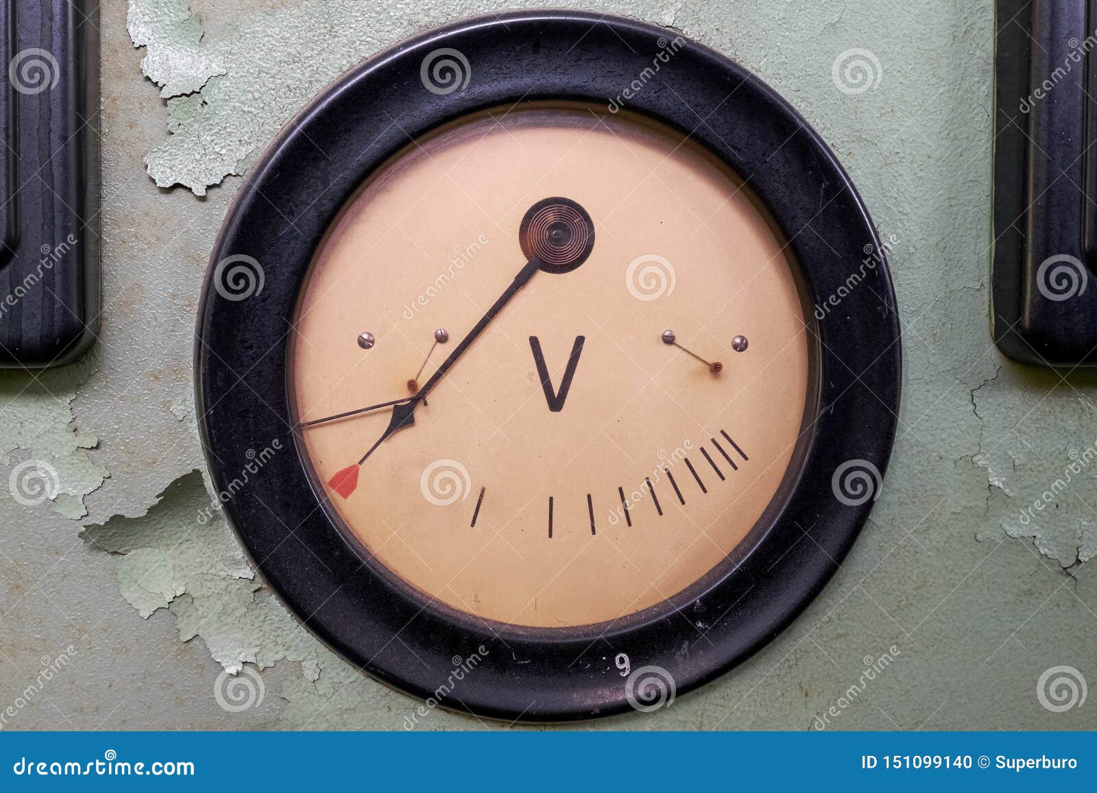 Old Voltage Dial In The Abandoned Power Station Stock Photo ...