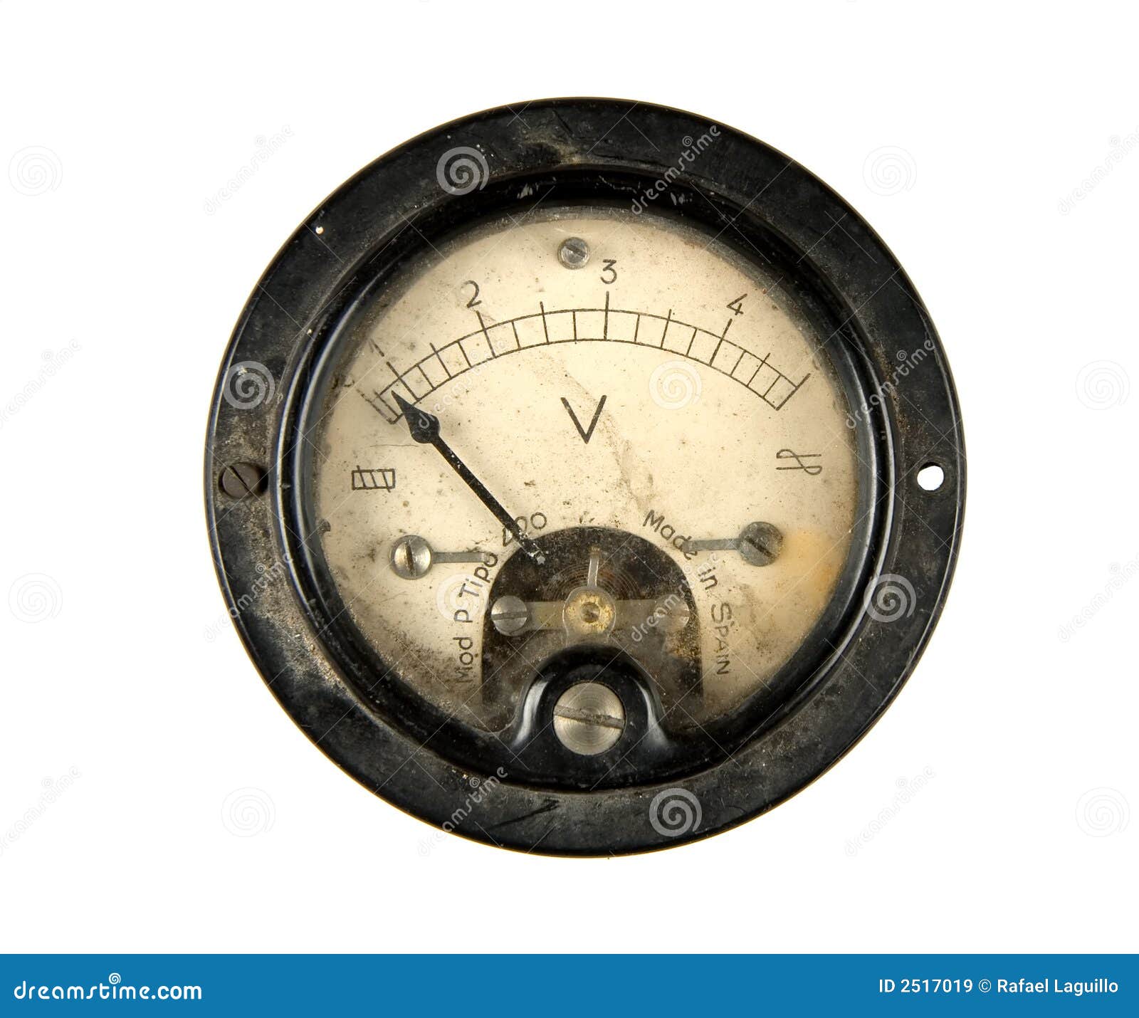 Old voltmeter stock image. Image of current, circle, meter - 2517019