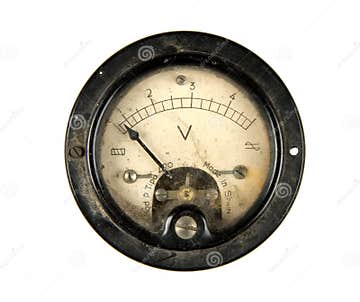 Old voltmeter stock image. Image of current, circle, meter - 2517019