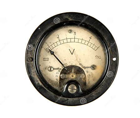 Old voltmeter stock image. Image of current, circle, meter - 2517019