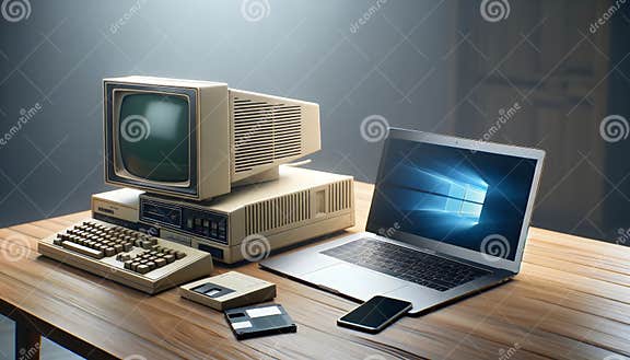 Old Vs New, Old Computer Vs New Computers, Old Desktop and New Laptop ...