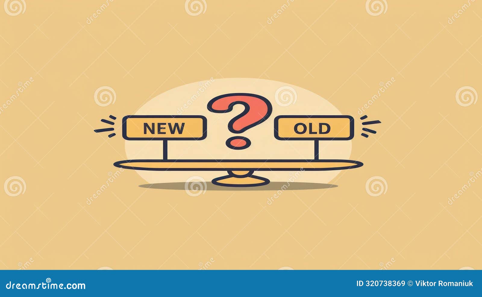 Old Vs New, Old or New. an Illustration of a Simple Scale with New on ...