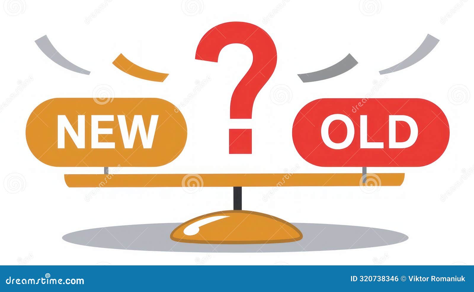 Old Vs New, Old or New. a Simple Illustration of a Seesaw with NEW and ...