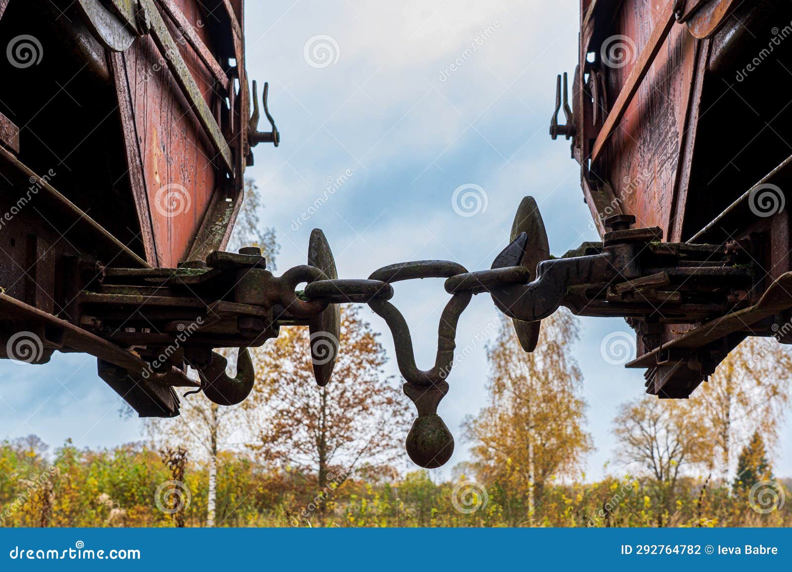 Wagon Coupling. The Coupler Of Two Railway Trains Or Freight Wagons ...