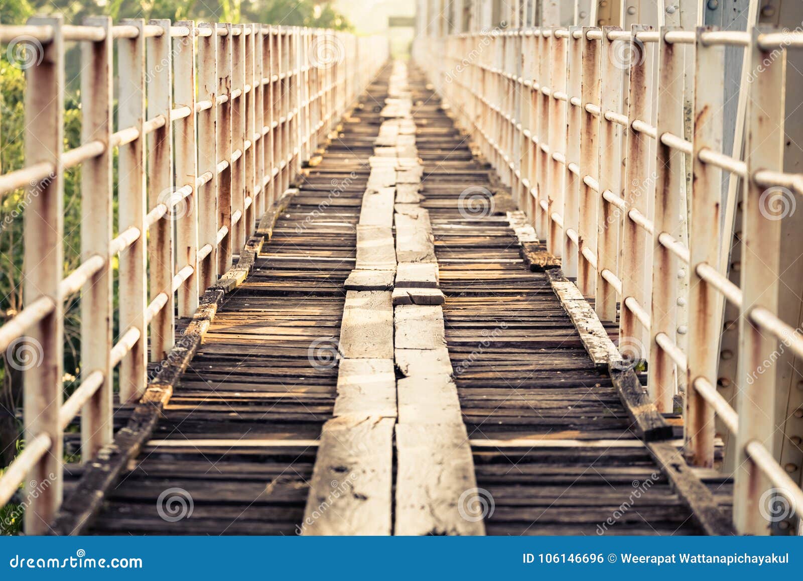 Old Wood Bridge stock photo. Image of continue, endless - 106146696