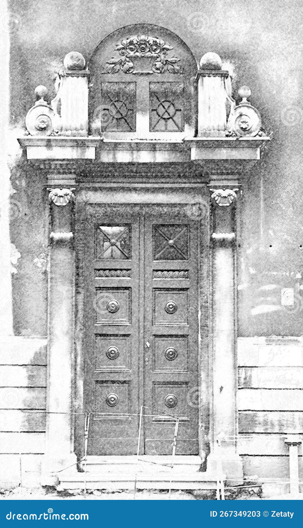 Old Wall Architecture Wih Windows Stock Image - Image of interior ...