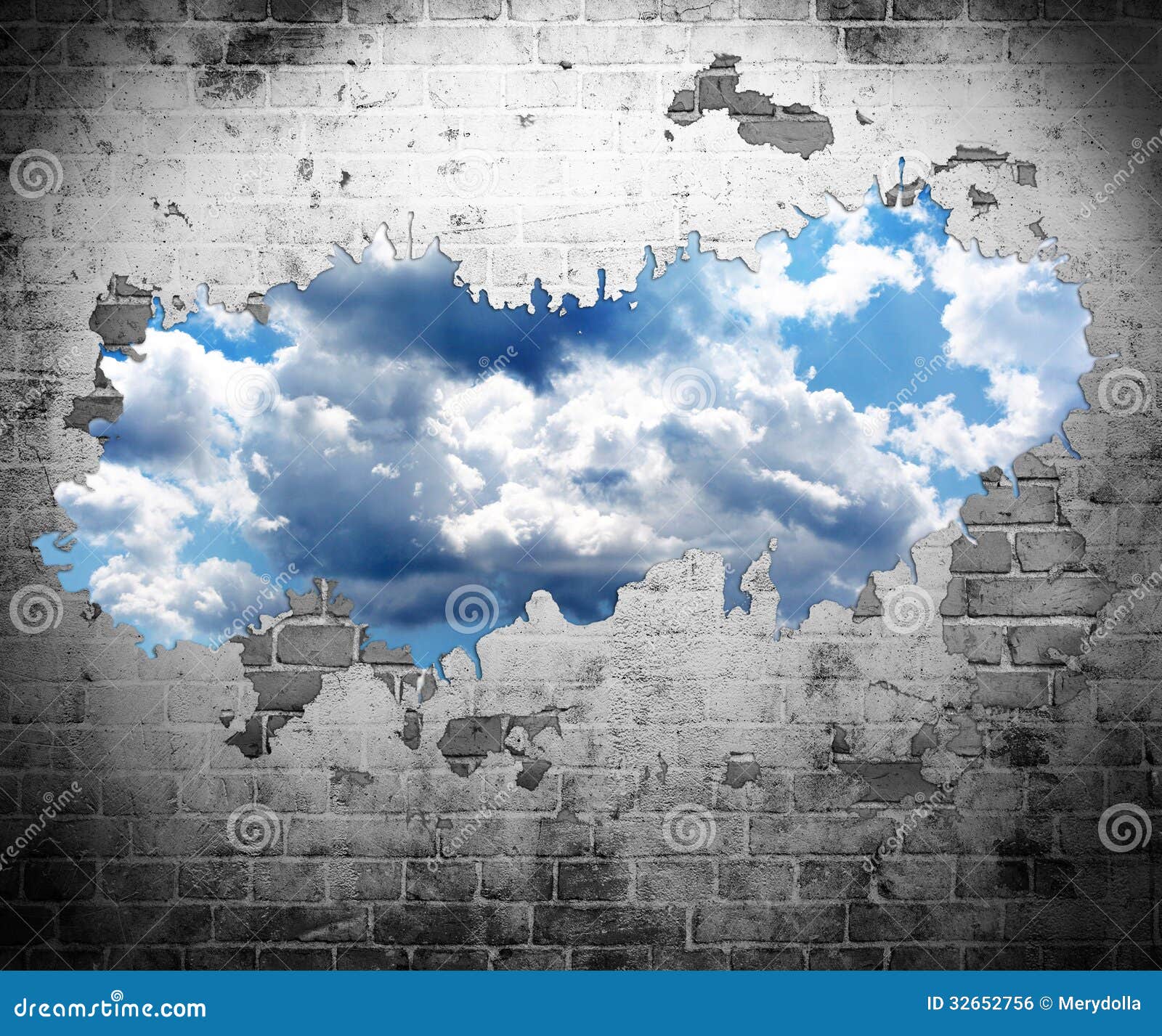 Old wall and blue sky stock photo. Image of abandoned - 32652756