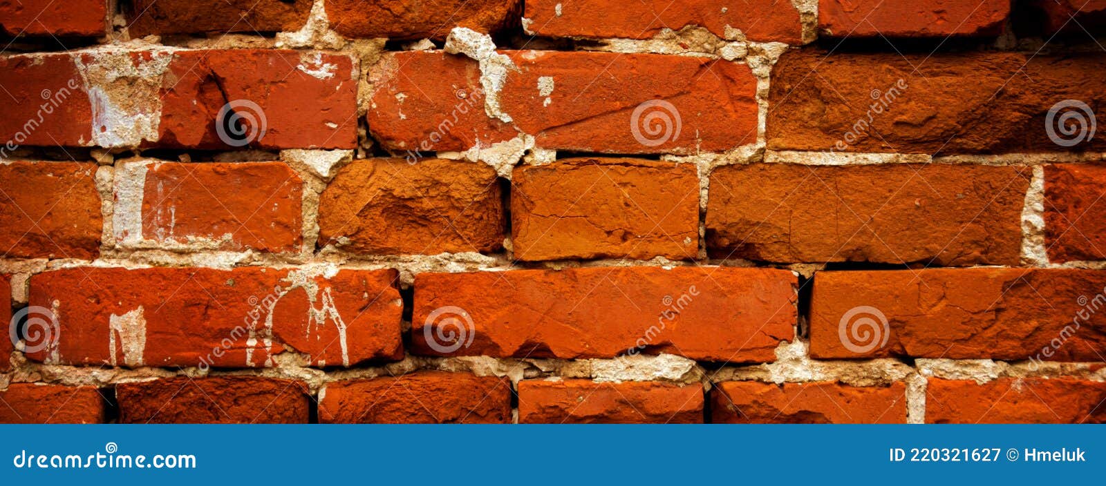 Old Wall of Bright Red Brick Stock Image - Image of clay, pattern ...