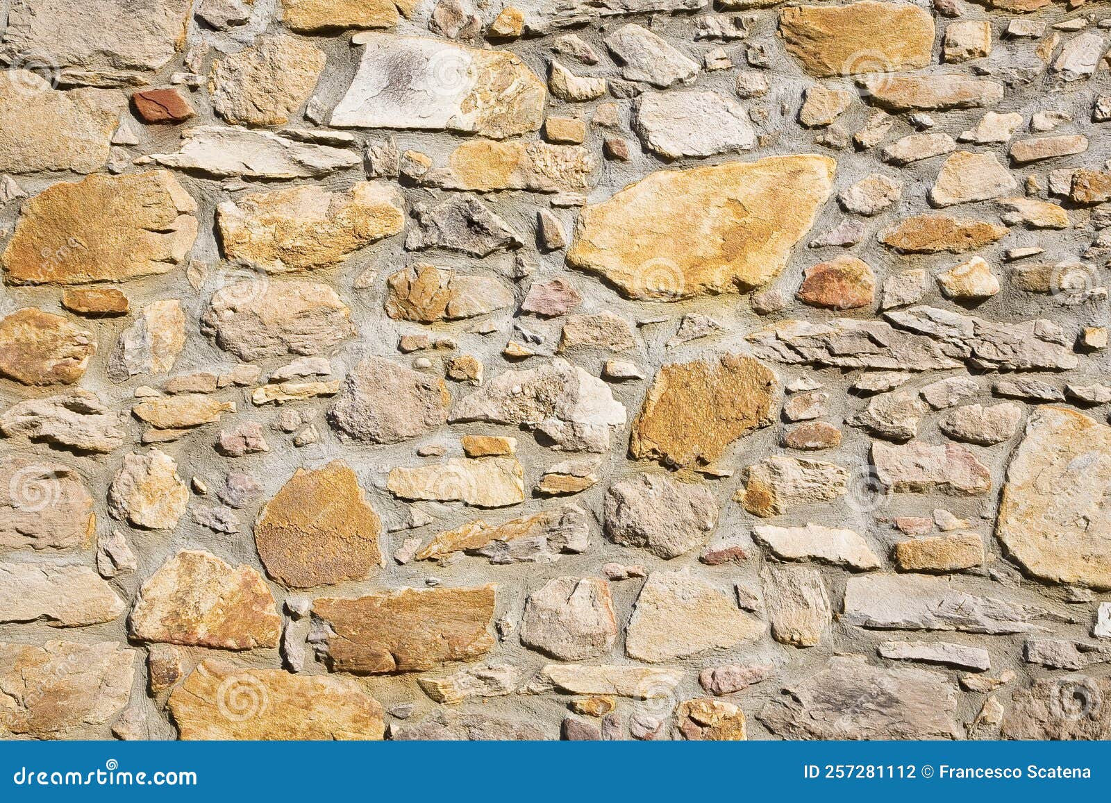 Old Wall Built with Irregularly Shaped Stone Blocks Recently Restored ...