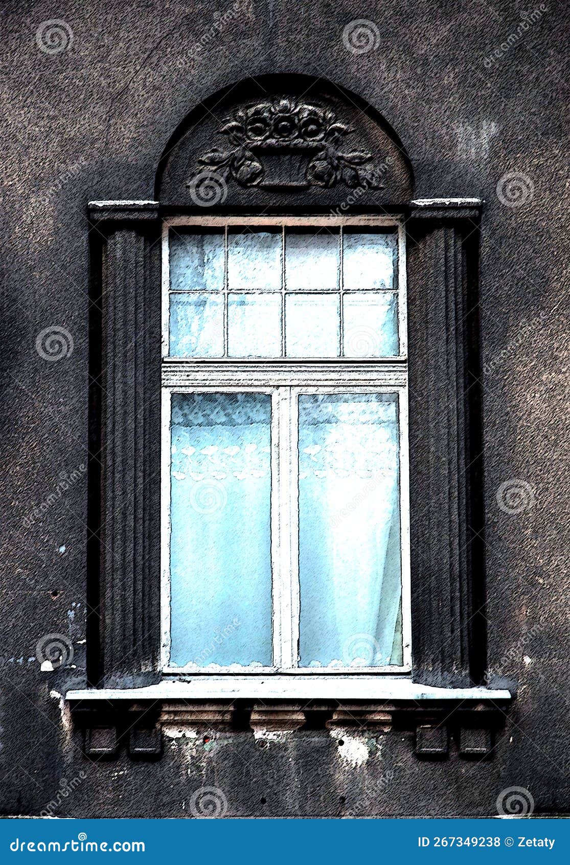 Old Wall Architecture Wih Windows Stock Photo - Image of architecture ...