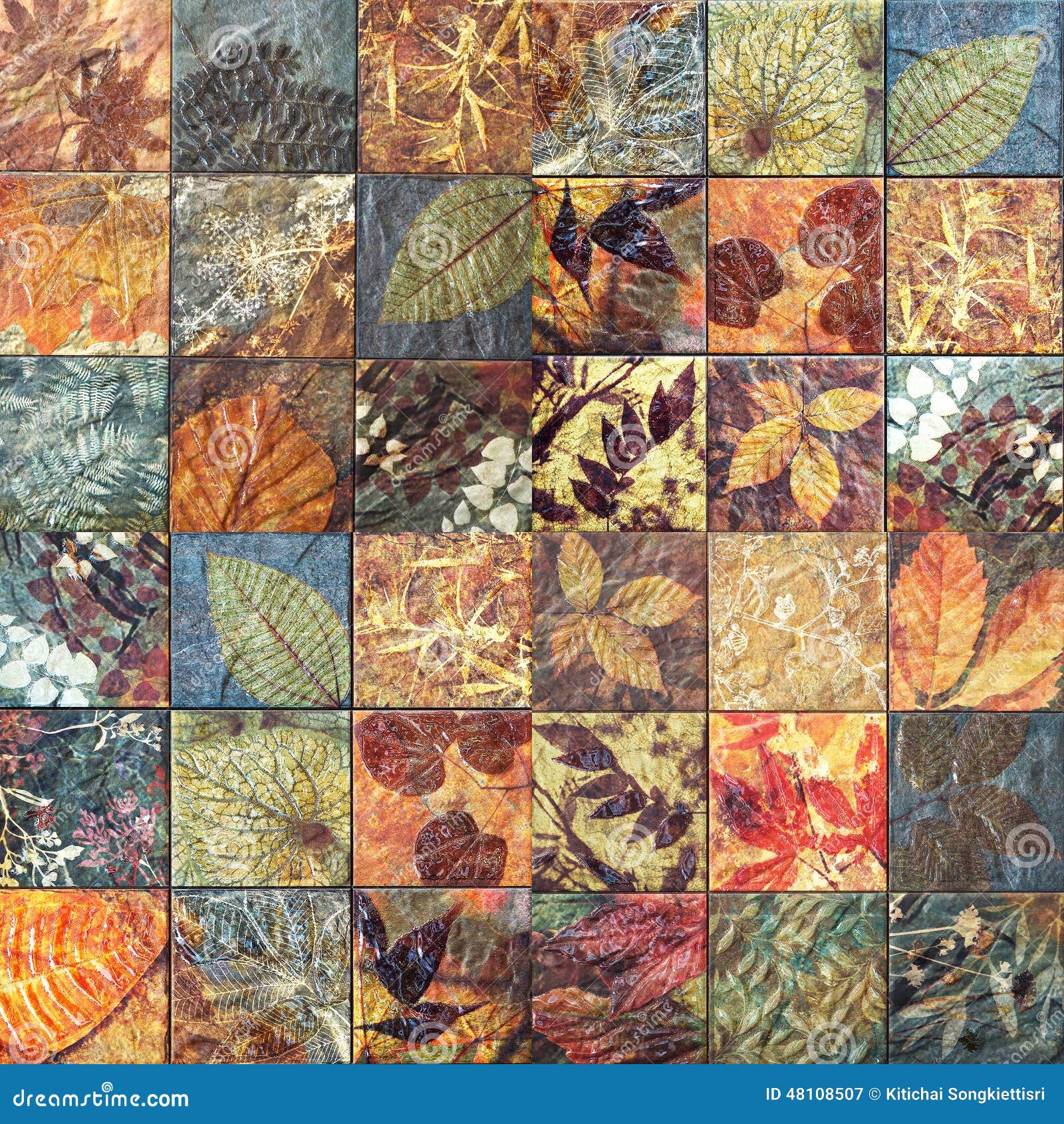 Old Wall Ceramic Tiles Patterns Handcraft From Thailand Public. Royalty ...