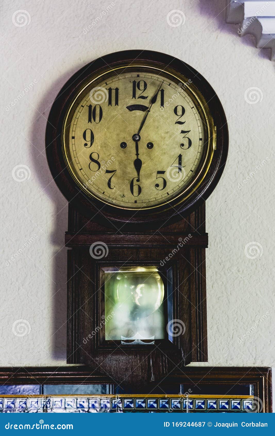 Old Wall Clock Marking the Passage of Time Stock Image - Image of retro ...