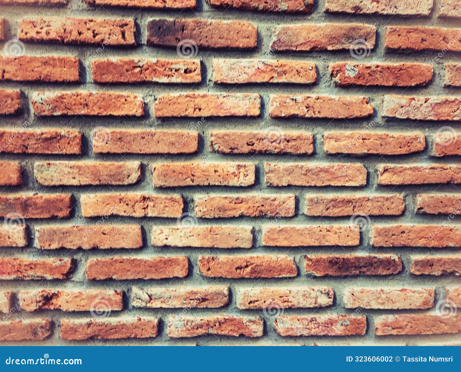 An Old Wall is Constructed of Orange Red Clay Bricks Showing a Rustic ...