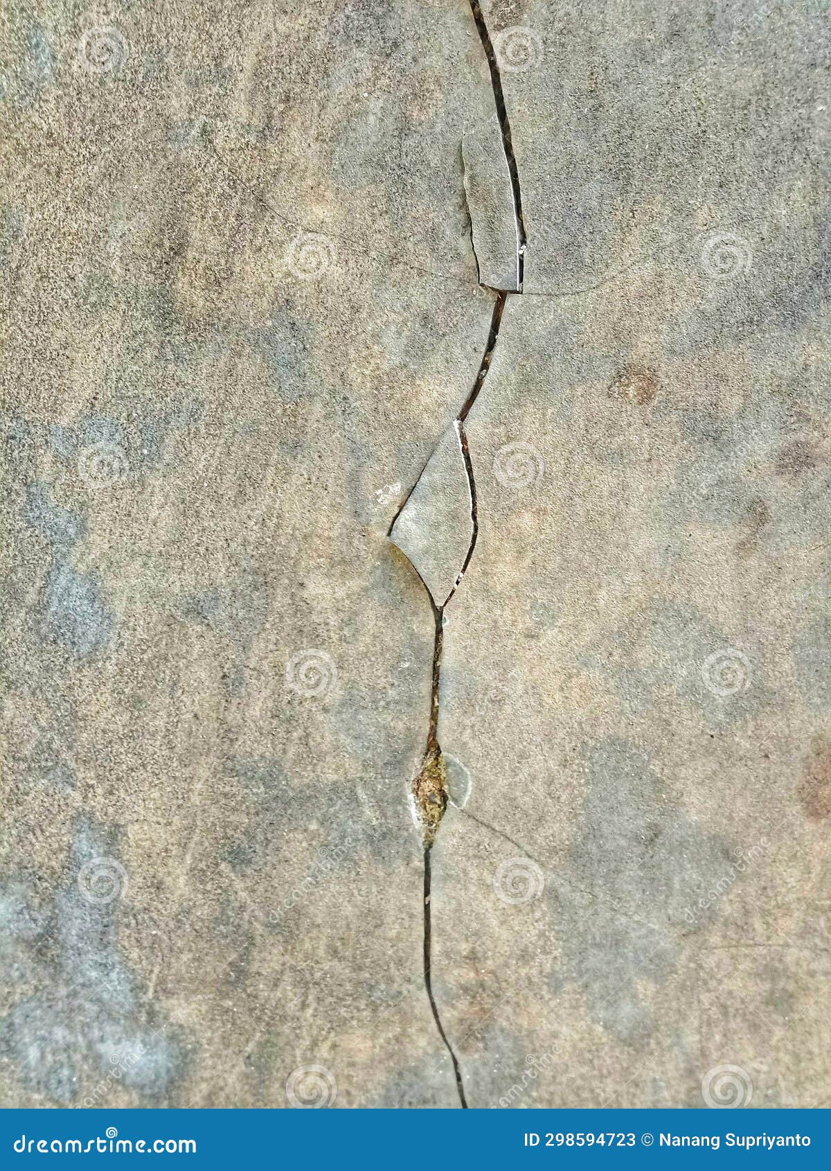 The Old Wall is Cracked with a Crack in the Middle that is Already ...
