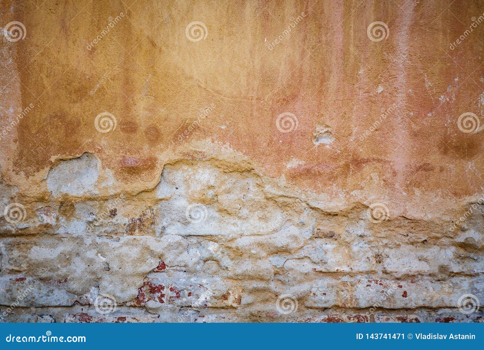 Old Wall with Crumbling Plaster Texture Background Stock Image - Image ...