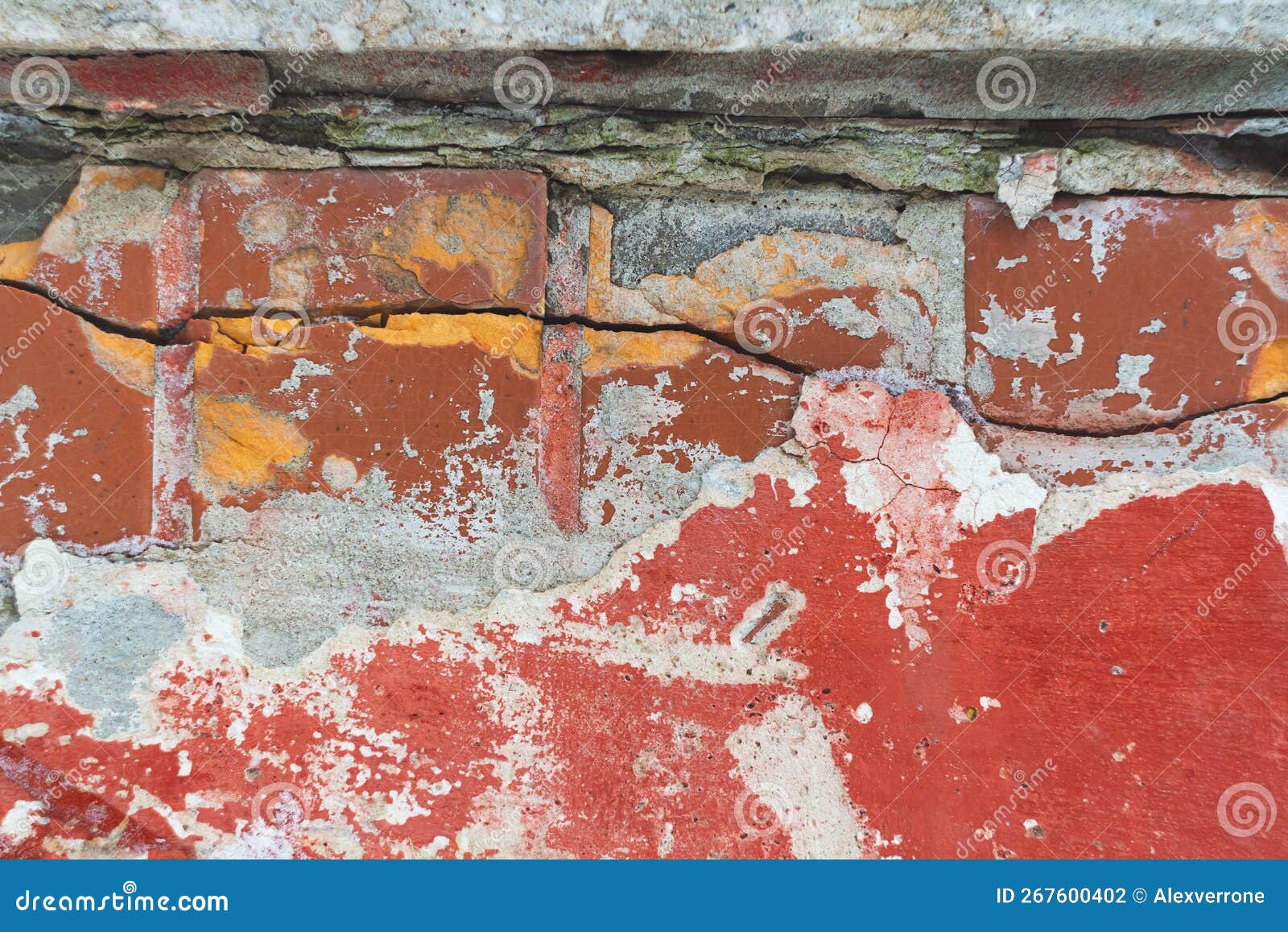 Old Wall with Deep Cracks. Texture of Stone and Broken Concrete. Grunge ...