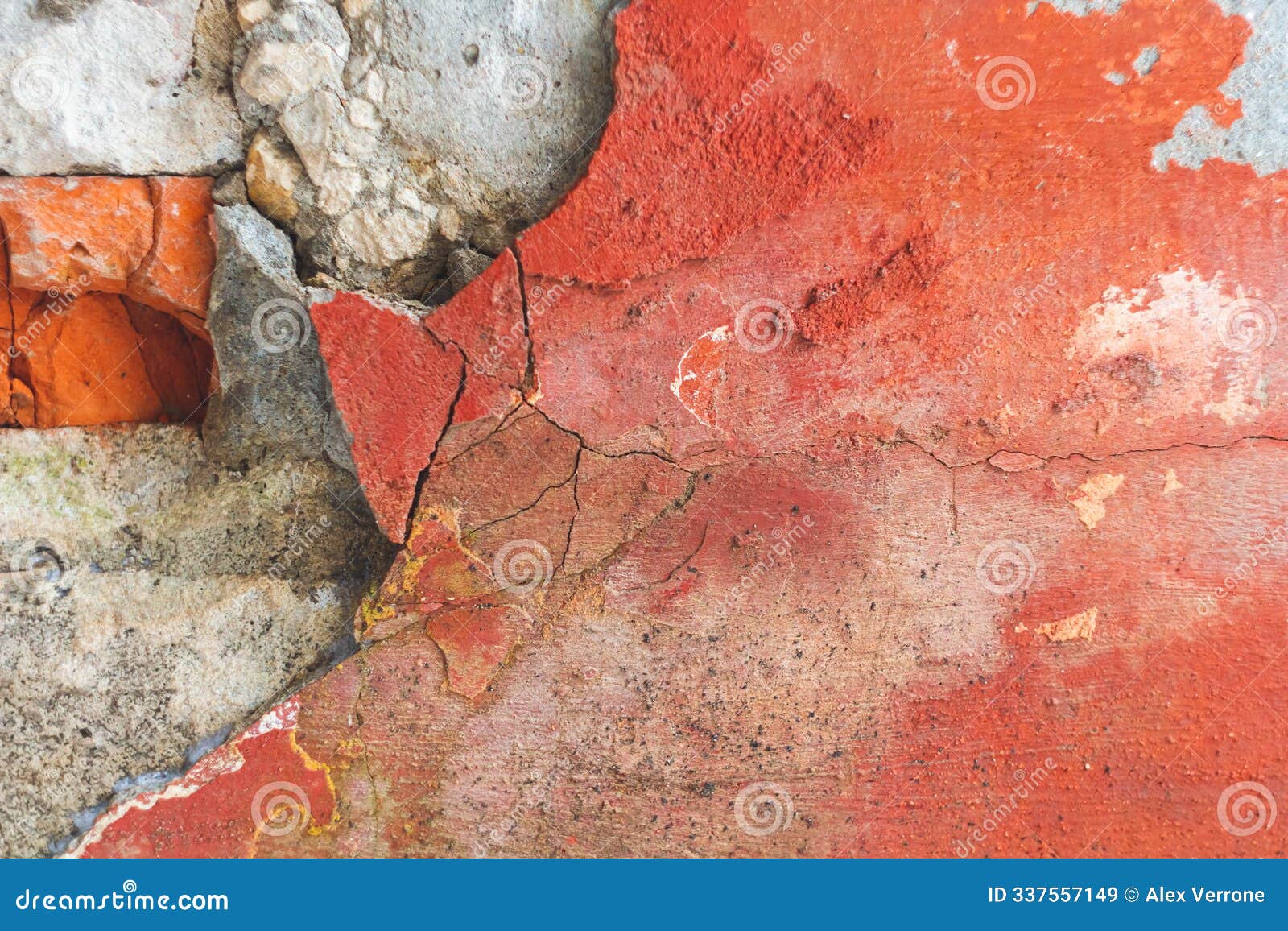 Old Wall with Deep Cracks. Texture of Stone and Broken Concrete. Grunge ...