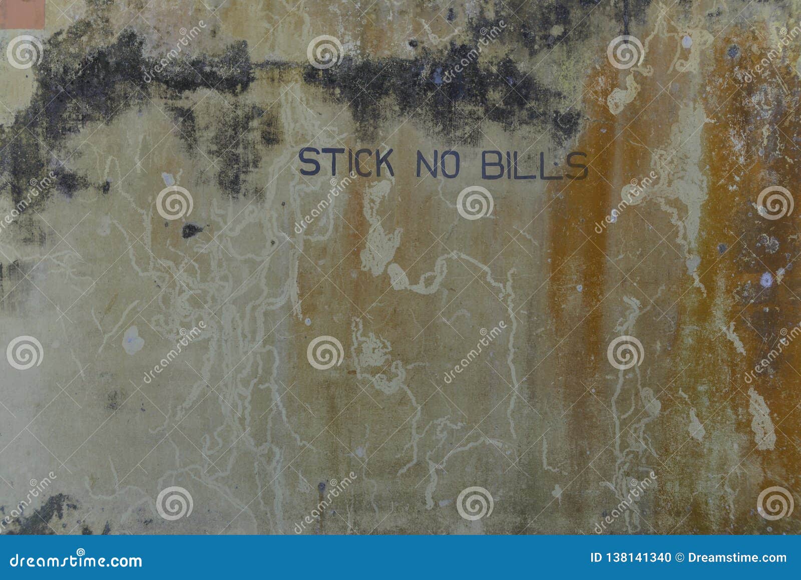 Old Wall with the Inscription: `stick No Bills` Stock Photo - Image of ...