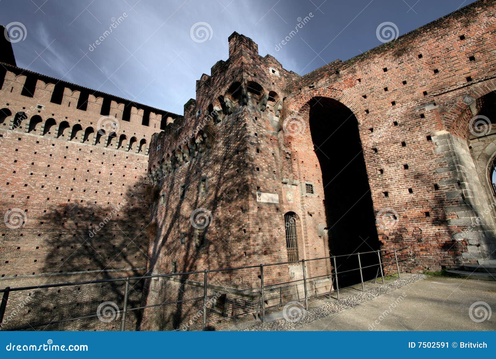 Old wall of Italian castle stock image. Image of landmark - 7502591