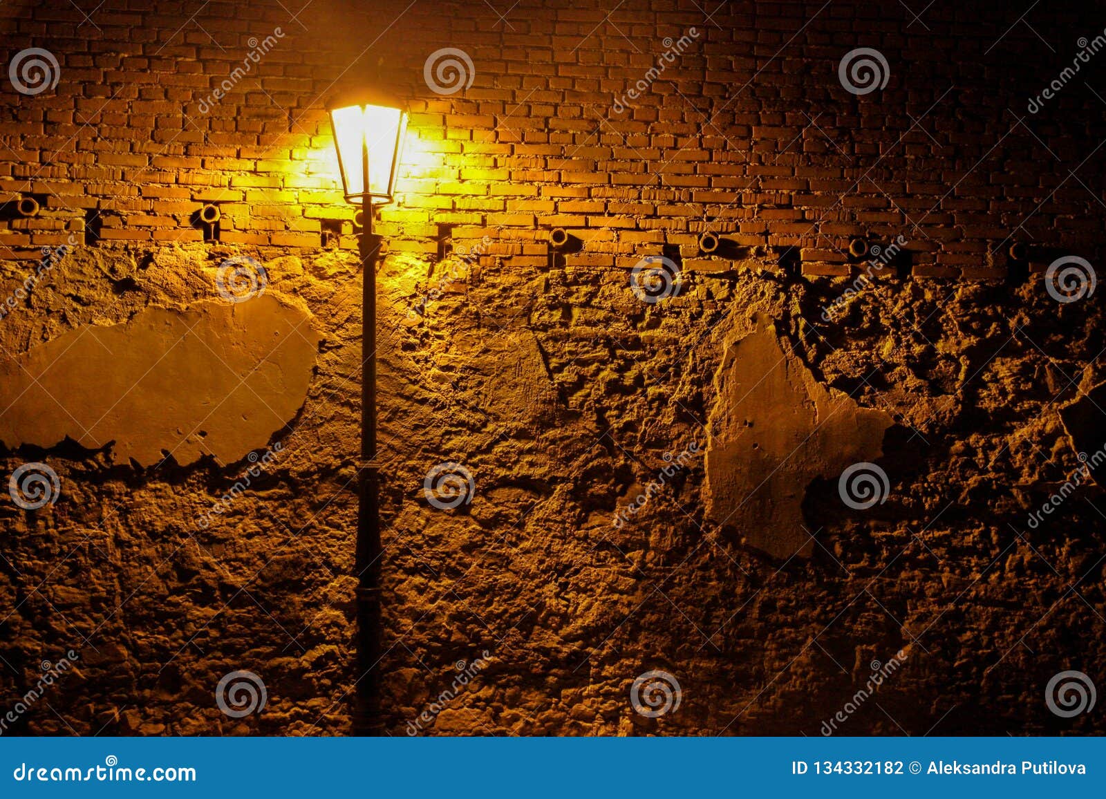 Old Wall with Lantern Texture Light Stock Photo - Image of lamp ...