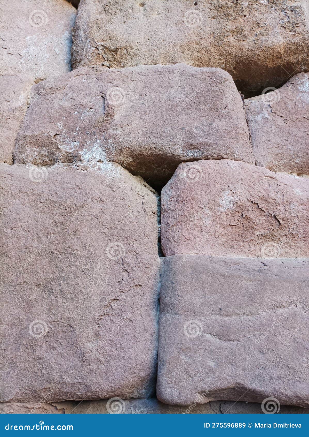 Old Wall Made of Big Bricks of Red Stone Stock Image - Image of geology ...