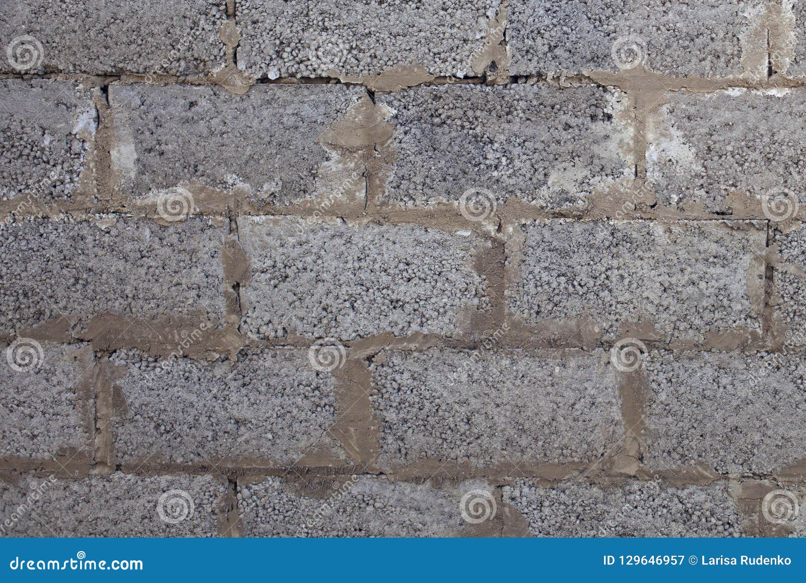 Old Wall Made of Expanded Clay Blocks for Background and Design. Stock ...