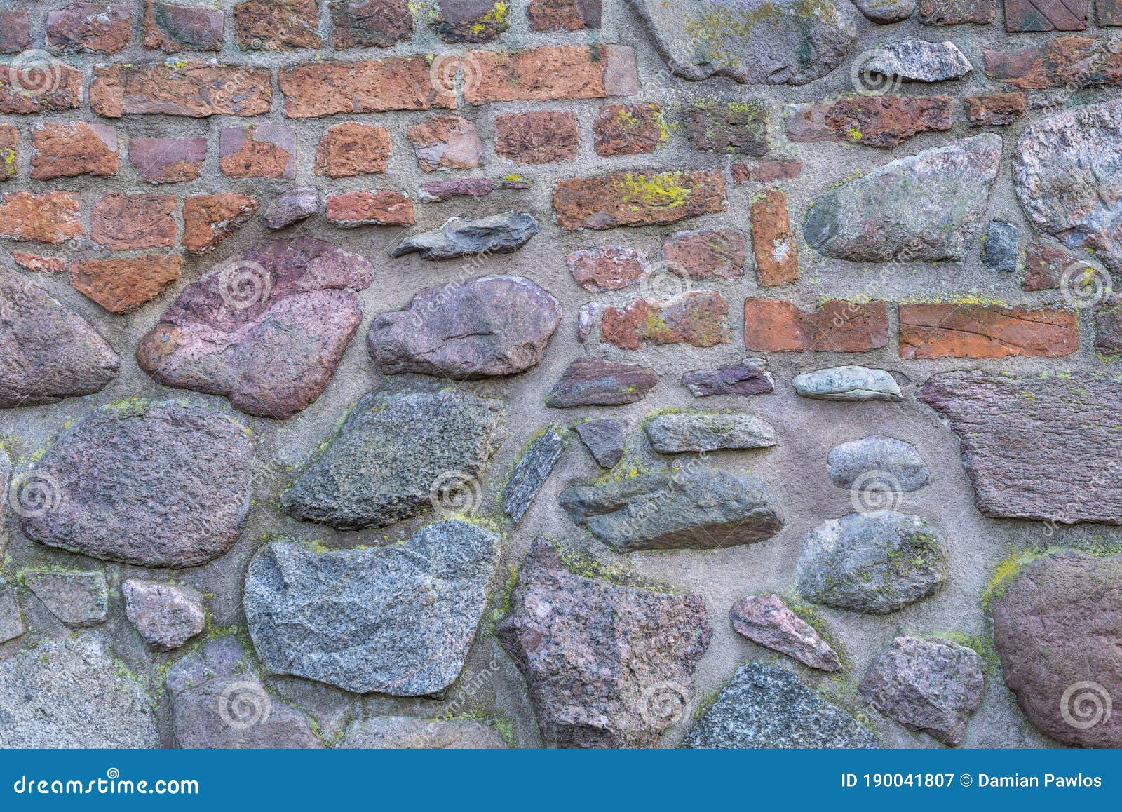 Old Wall Made of Mixed Bricks and Stone. Stone Wall Texture As a ...