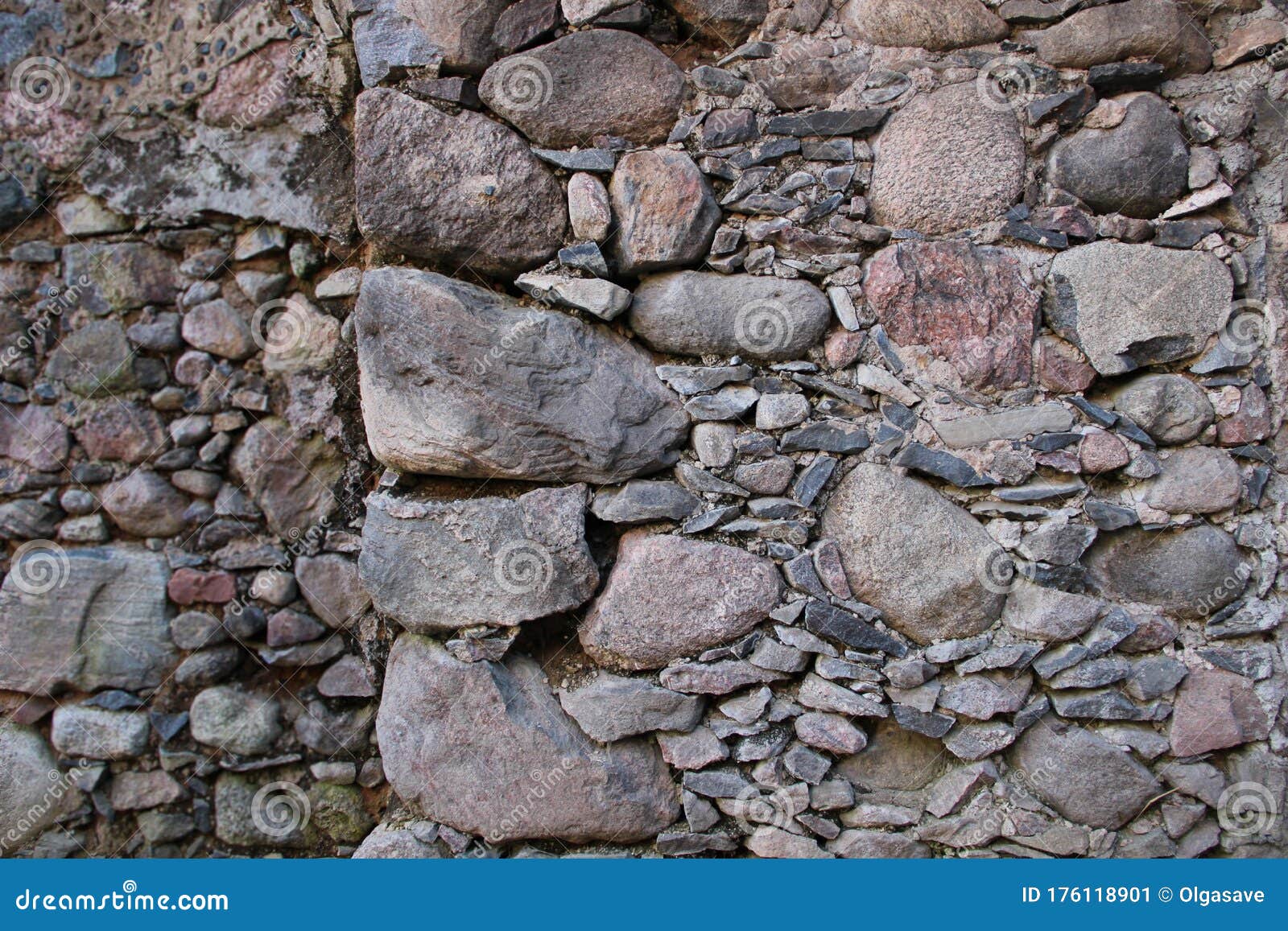 Old Wall Made of Rocks. Medieval Surface Made of Bricks Stock Image ...