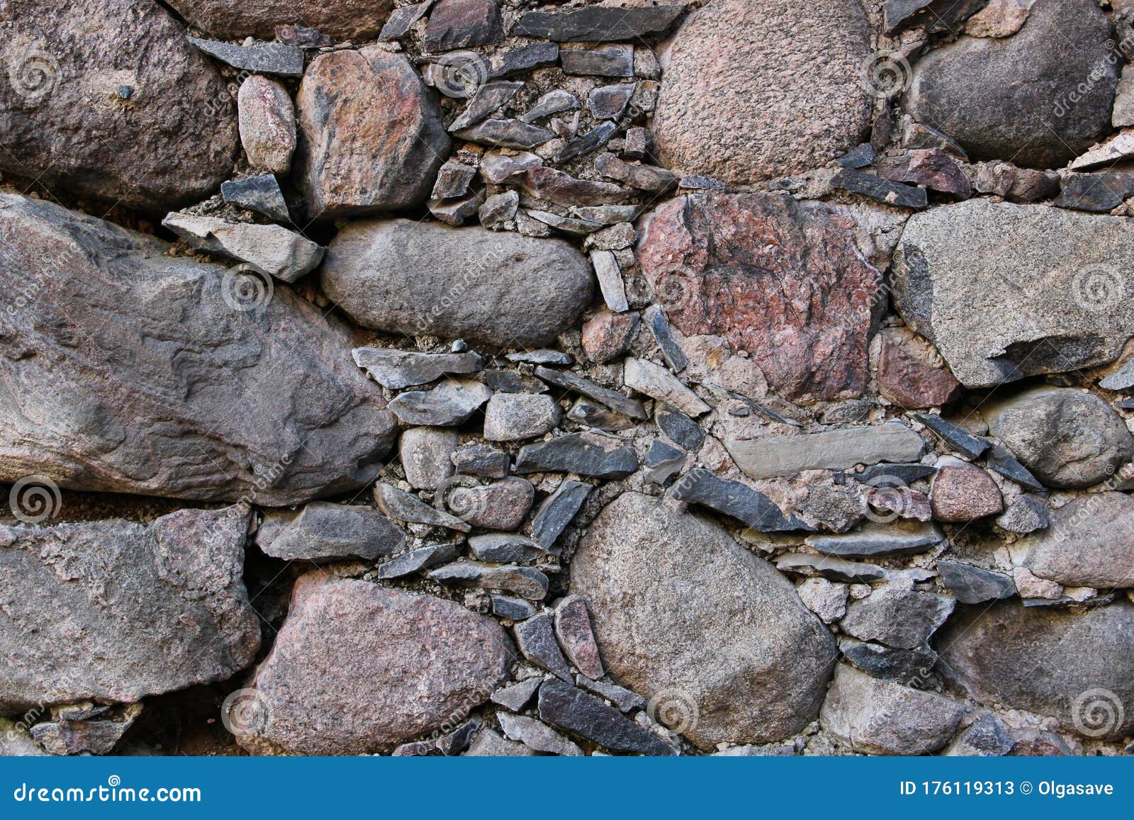 Old Wall Made of Rocks. Medieval Surface Made of Bricks Stock Image ...