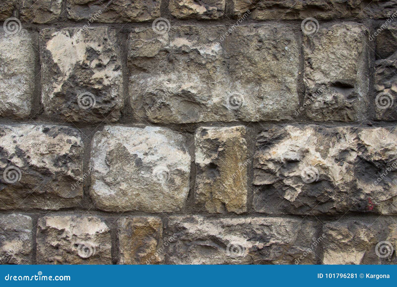 Old Wall Made of Stone Blocks Stock Image - Image of rough, concrete ...