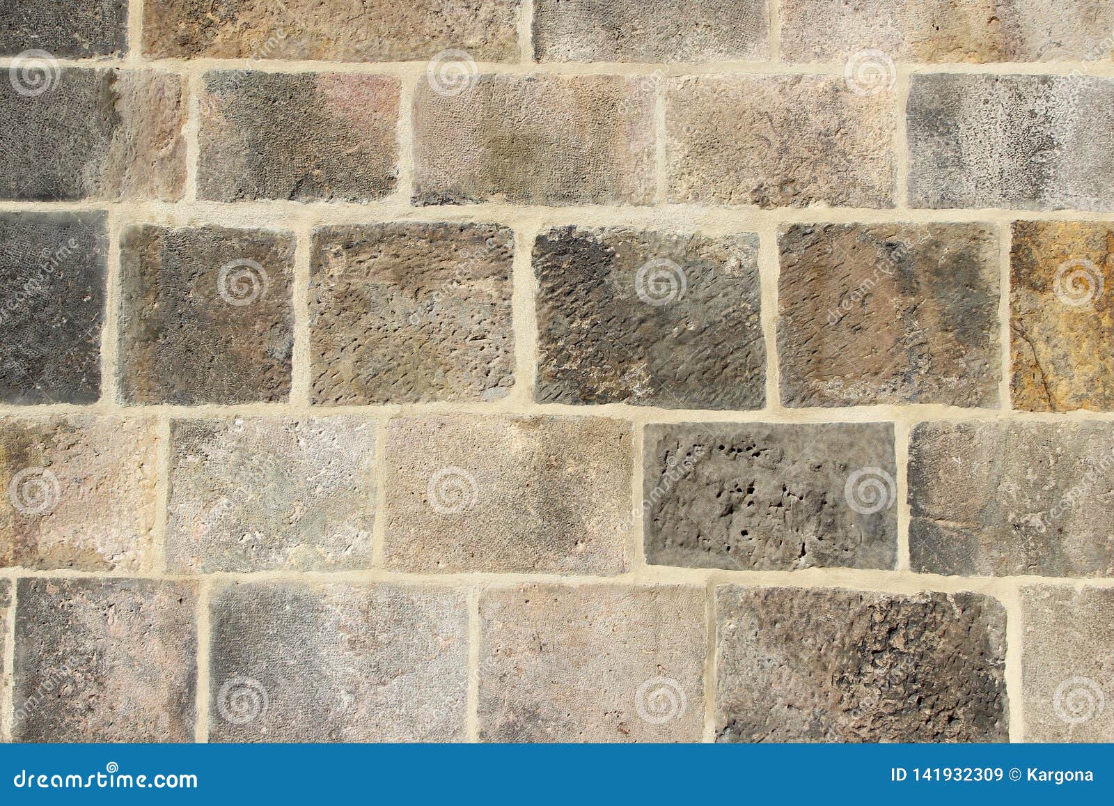 An Old Wall Made of Sandstone Blocks Stock Image - Image of country ...