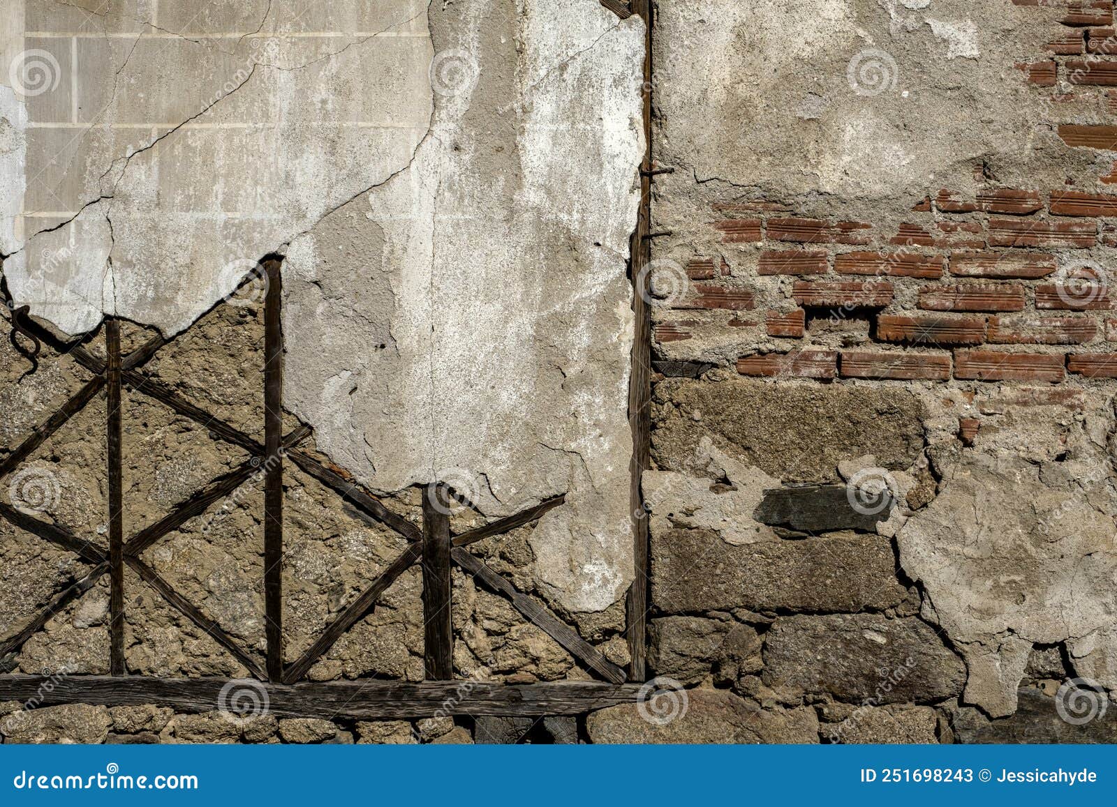 Old Wall with a Mixture of Traditional Masonry Techniques Stock Image ...