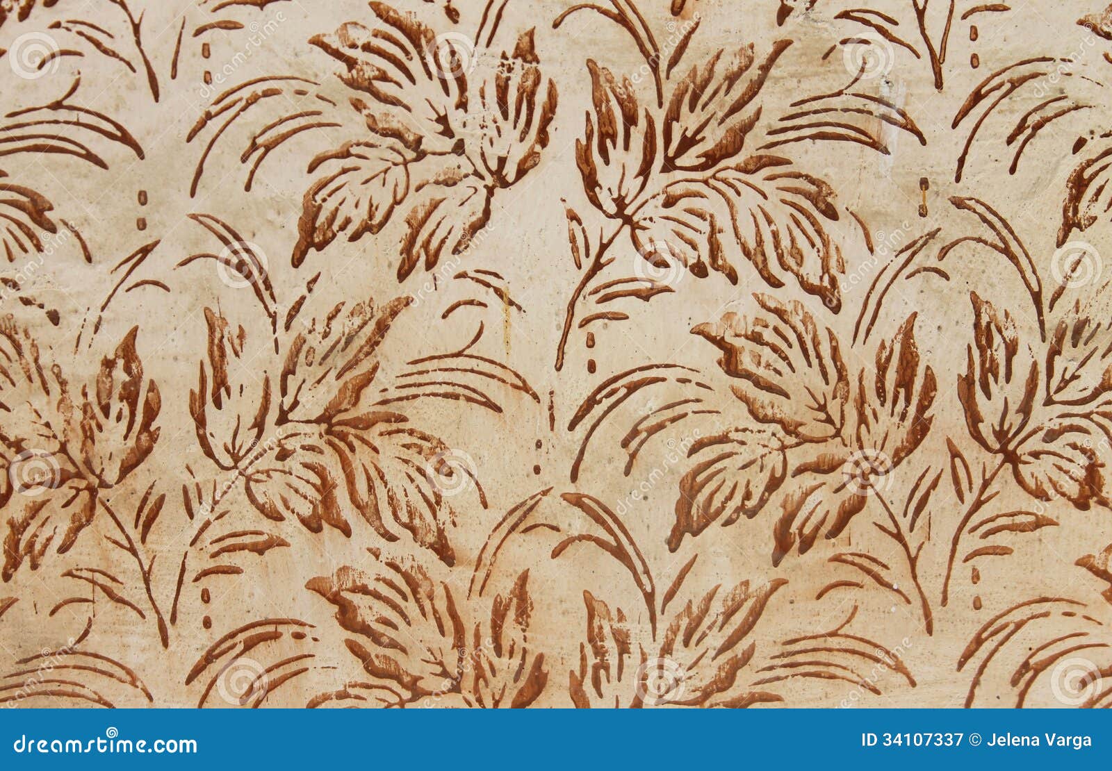 Old wall with motif stock image. Image of motif, beauty - 34107337