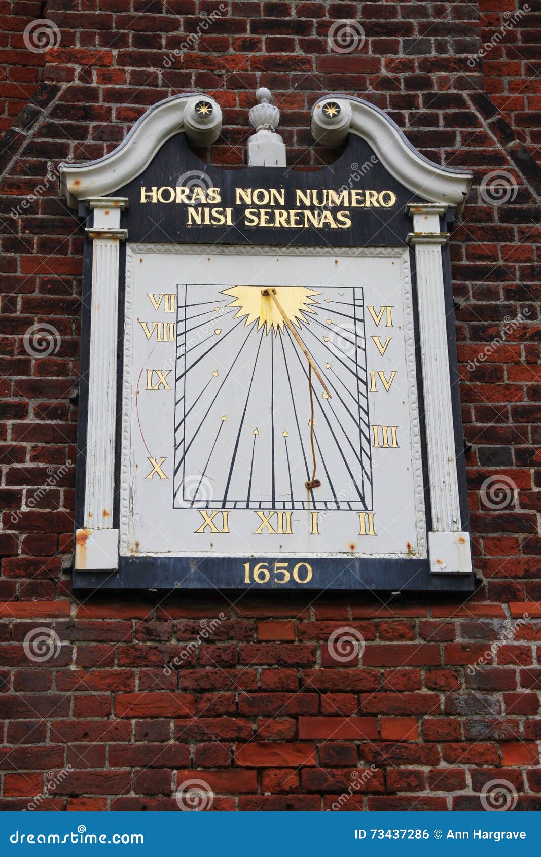 Old Wall mounted Sundial stock photo. Image of wall, astrology - 73437286