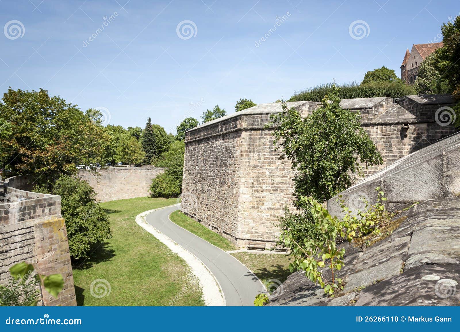 Old wall Nuremberg stock photo. Image of monument, blue - 26266110