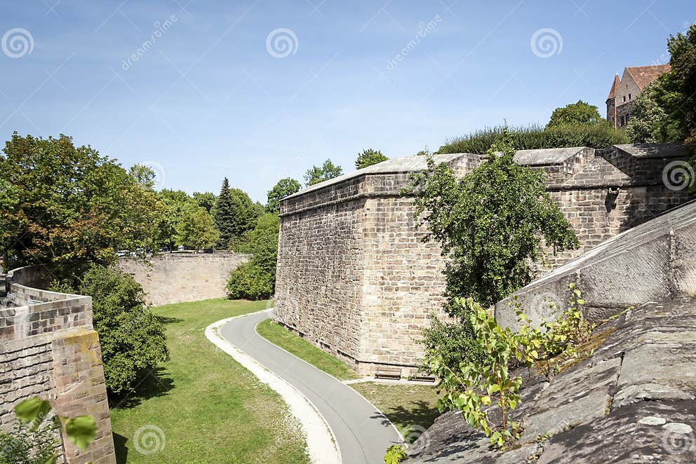 Old wall Nuremberg stock photo. Image of monument, blue - 26266110