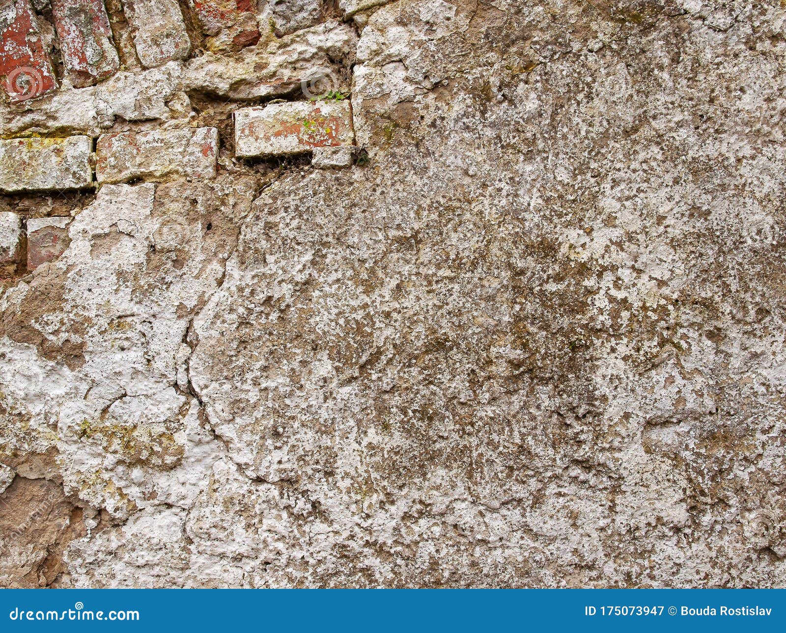 Old Wall with Old Plaster and Bricks Stock Image - Image of concrete ...