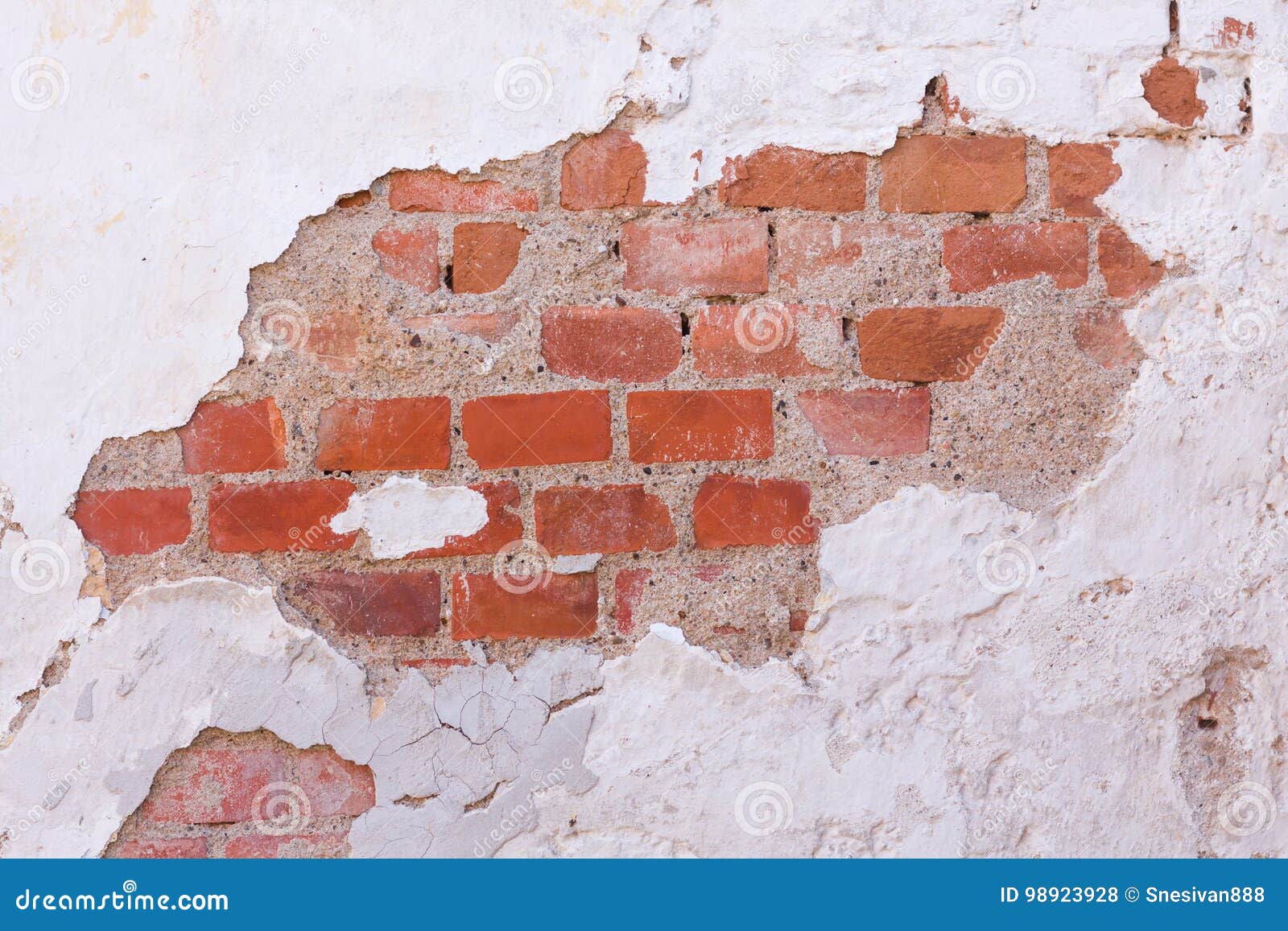 An Old Wall with Opaque Plaster and Visible Bricks. Stock Photo - Image ...