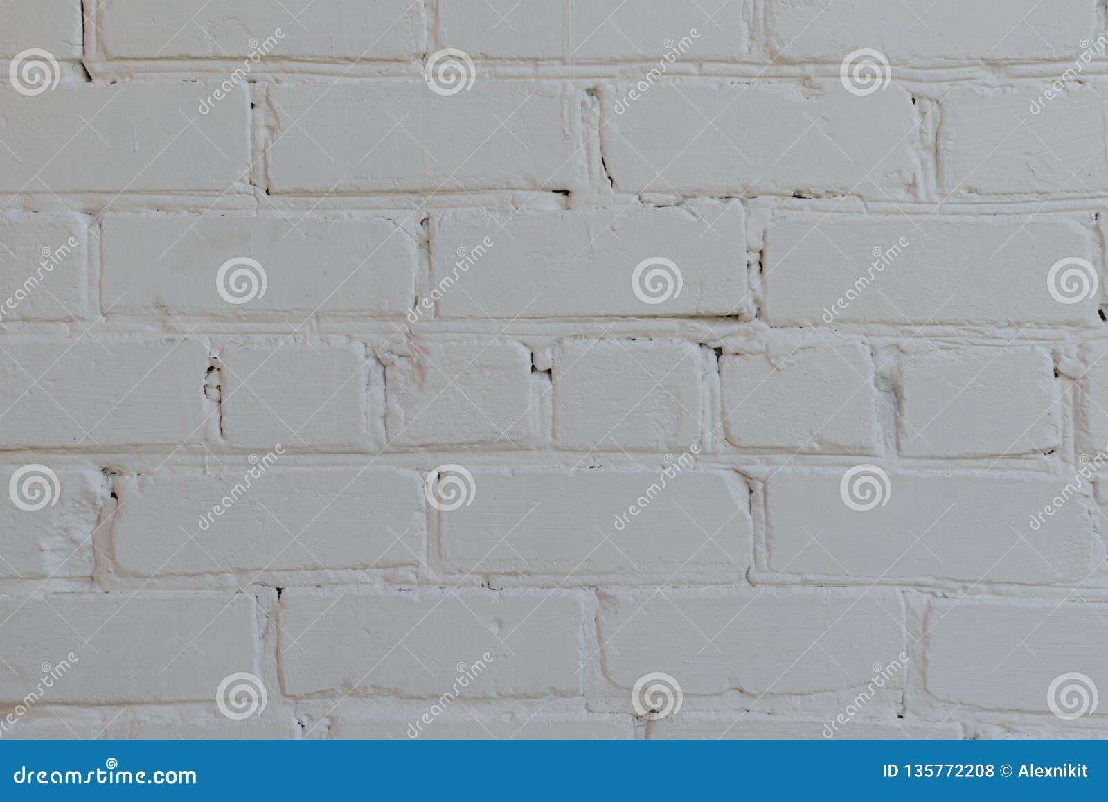 Old Wall of Painted White Bricks Stock Photo - Image of cement, bricks ...
