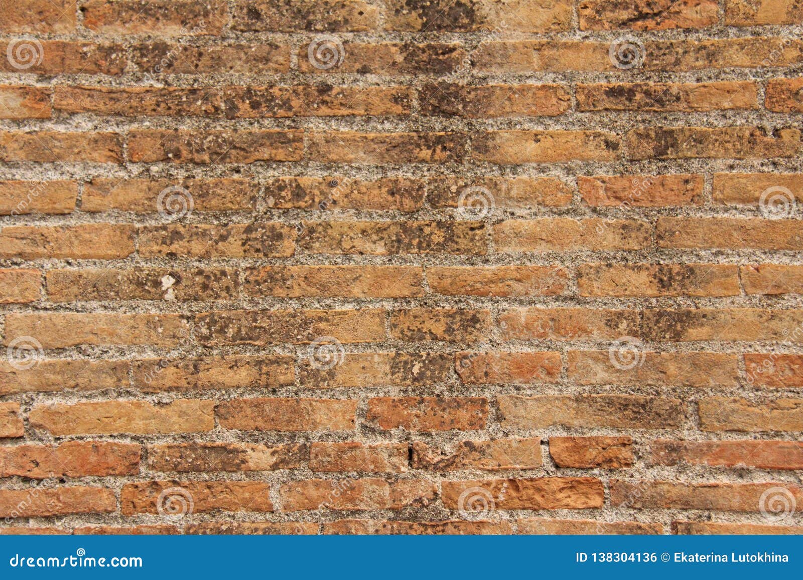 Old Wall of Red Bricks and White Brayed and Cracked Old Paint. Red ...