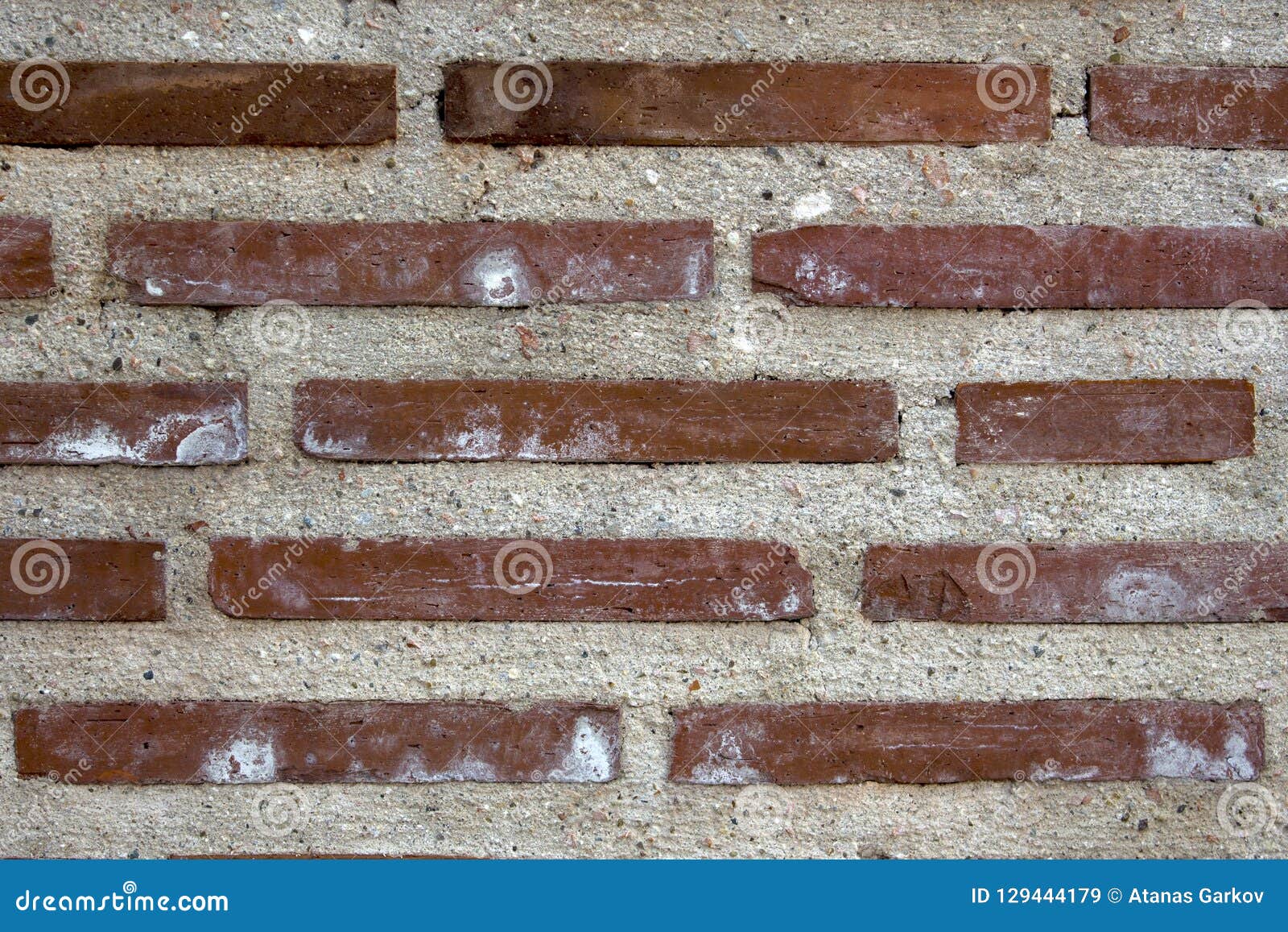 Old Wall with Reddish Bricks and Concrete Outside. Stock Image - Image ...