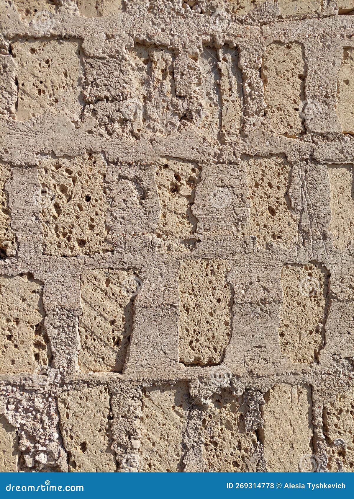 Fragment of a Shell Rock Wall. Masonry and Brick, Tile and Stone ...