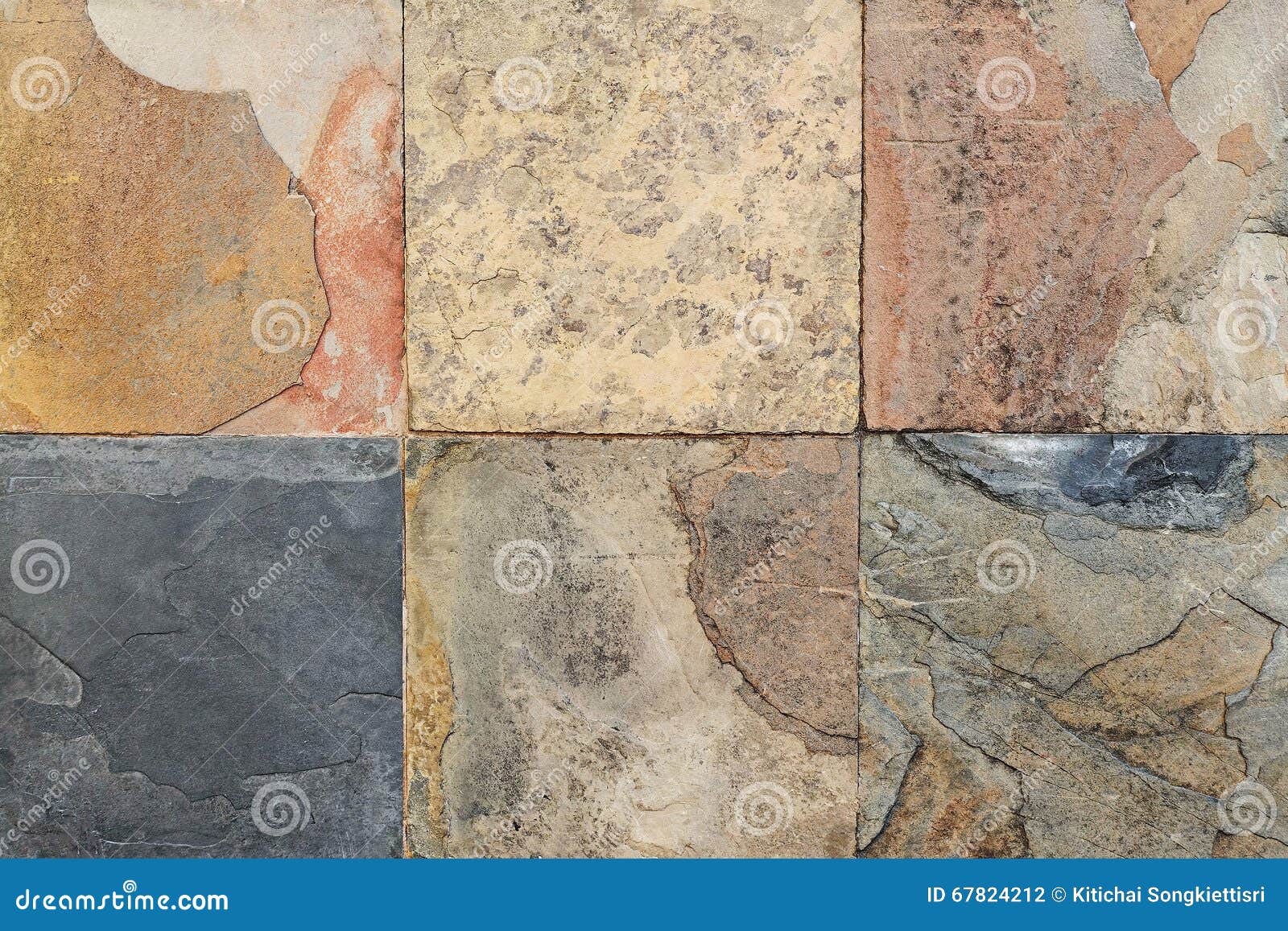 Old Wall Stone Cladding Tiles Patterns Handcraft from Thailand Public ...