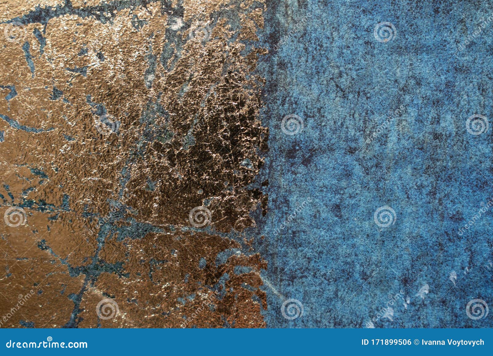 Old Wall Texture, Gold and Blue Background Stock Photo - Image of ...