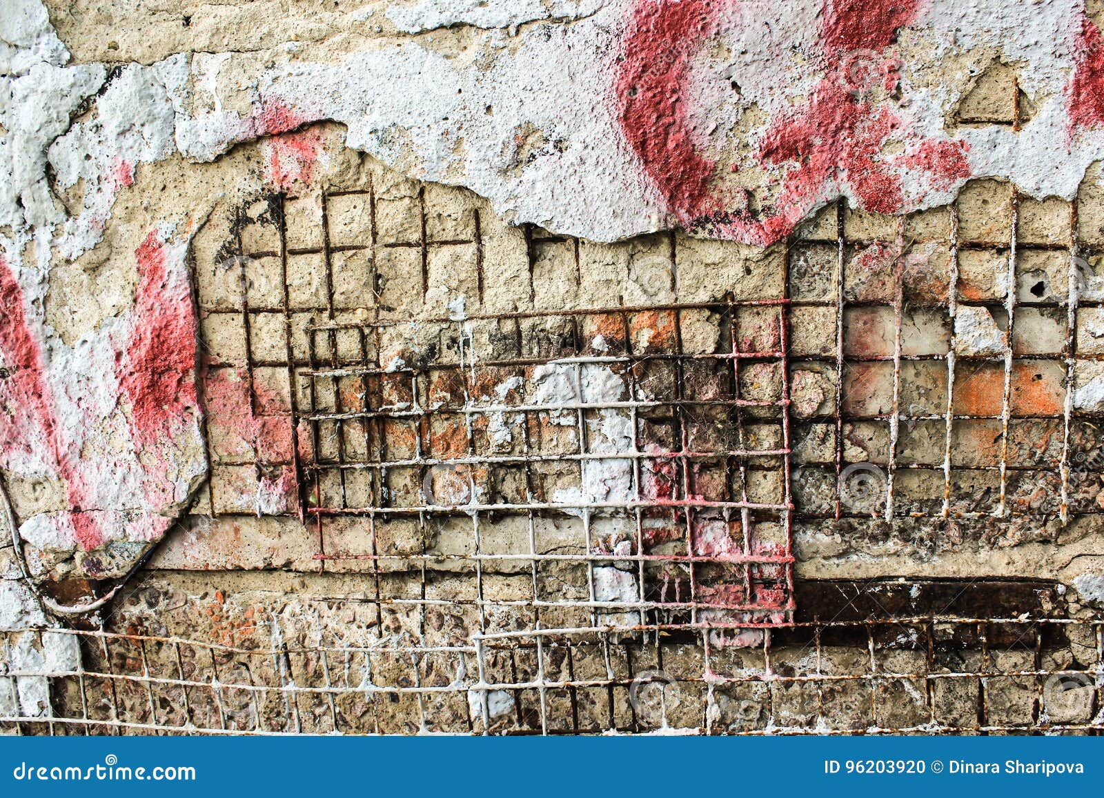 Old Wall Texture with Metal Grating Stock Photo - Image of iron ...